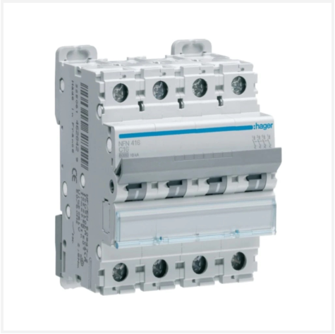 HAGER 125A 4P 10kA C-Curve MCB HLF499S | Sonop Solar